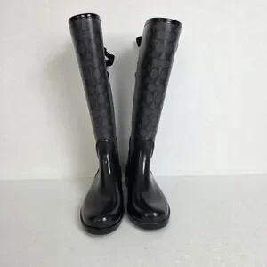 Coach | Shoes | Coach Tristee Black Signature C Monogram Lace Up Ribbon ...